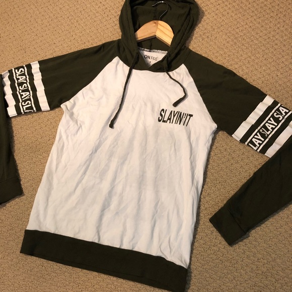 On Fire | Tops | Euc Thin Color Block Slayin It On Fire Hoodie | Poshmark